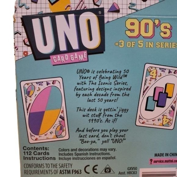 Mattel | Toys | Uno Card Game 9s Uno Card Game Bard Games 990 Uno Card ...